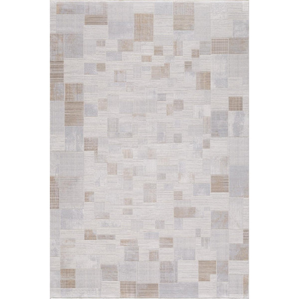 Ivy Bronx Blasco Cream Modern Viscose Machine Made Area Rug | Wayfair.co.uk